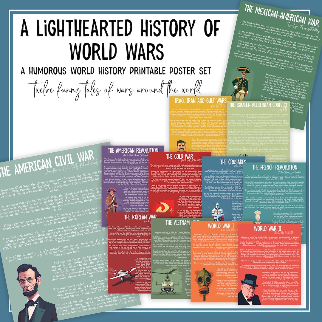 Funny History of Wars Bulletin Board Set | AP World History Posters ...