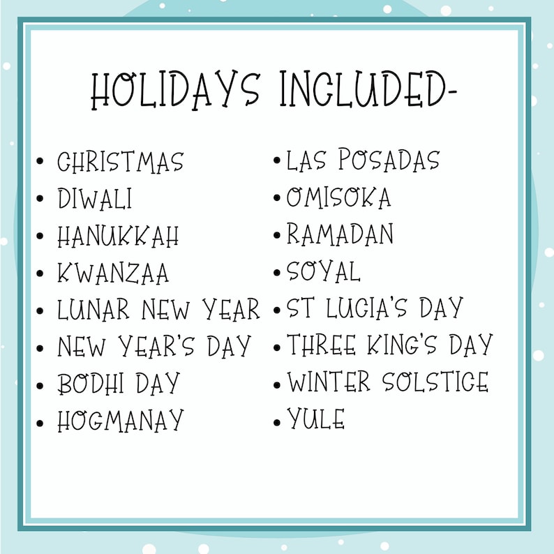World Winter Holidays Snow Globe Bulletin Board | Holidays Around the ...