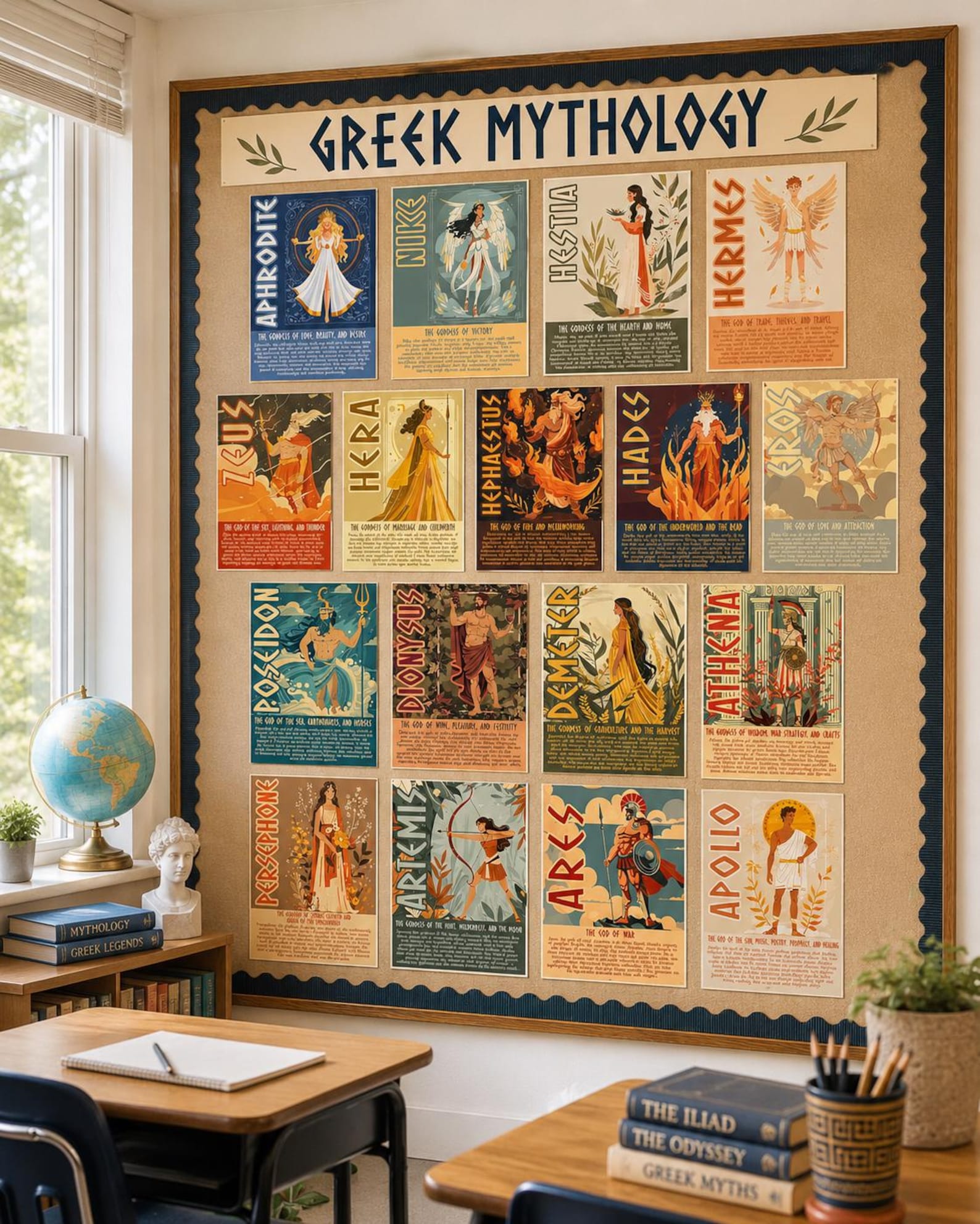 Greek Gods Bulletin Board Set | Greek Mythology Poster Set | Ancient ...