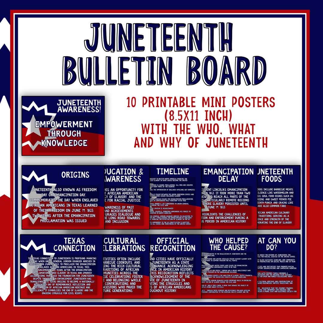 Juneteenth Bulletin Board Set | Black History Month Posters | 1865 ...