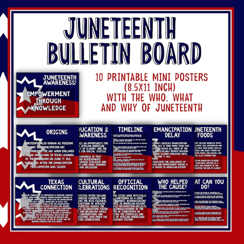 Juneteenth Bulletin Board Set | Black History Month Posters | 1865 ...