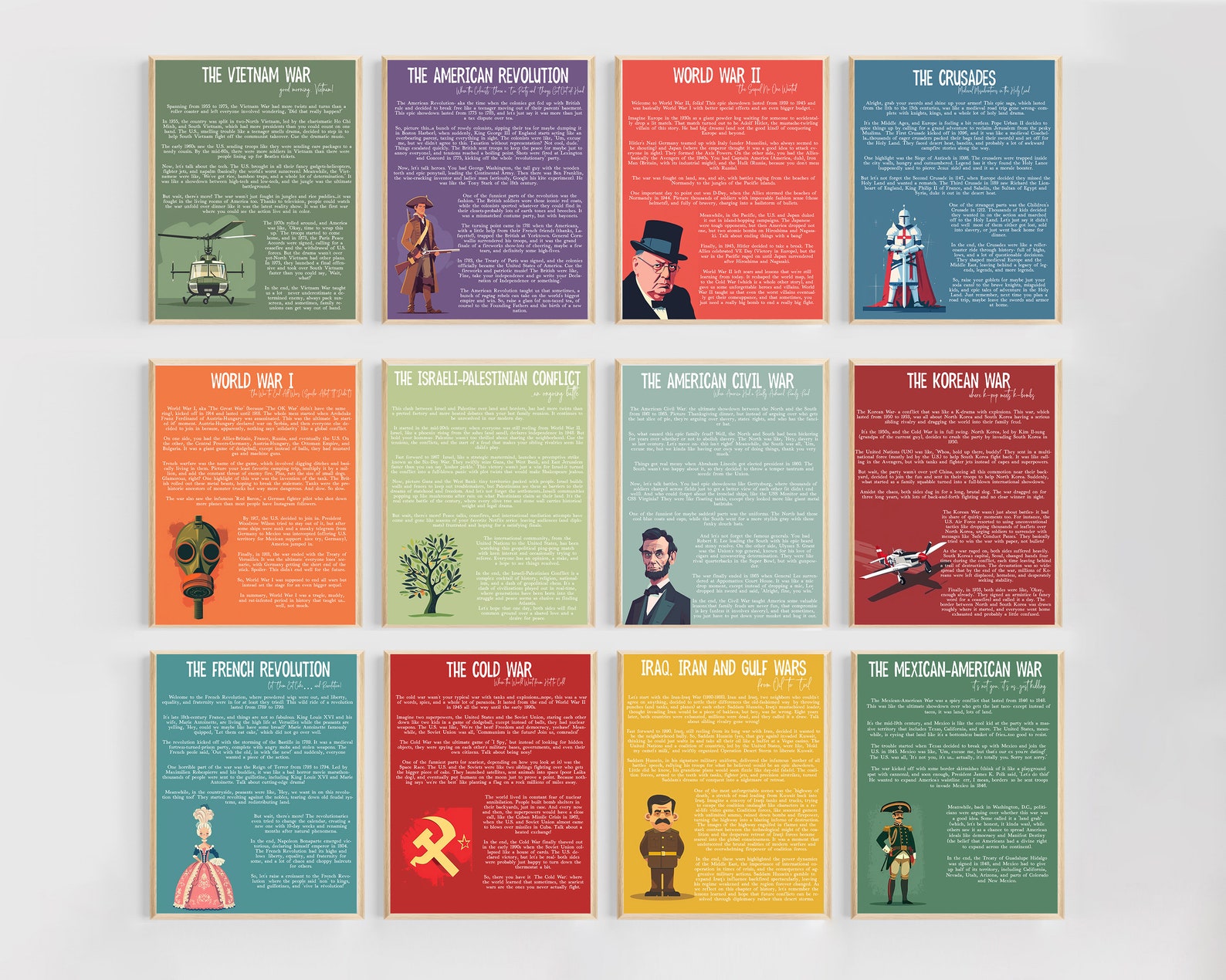 Funny History of Wars Bulletin Board Set | AP World History Posters ...