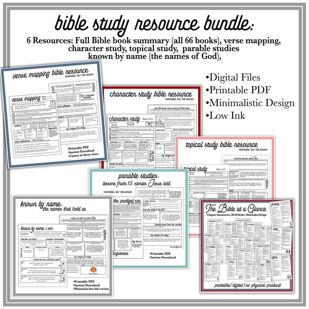 Digital Bible Study Essentials Bundle | Verse Mapping, Character Study ...
