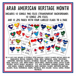 AAPI Country Heart Flags | Asian American and Pacific Islander Heritage ...
