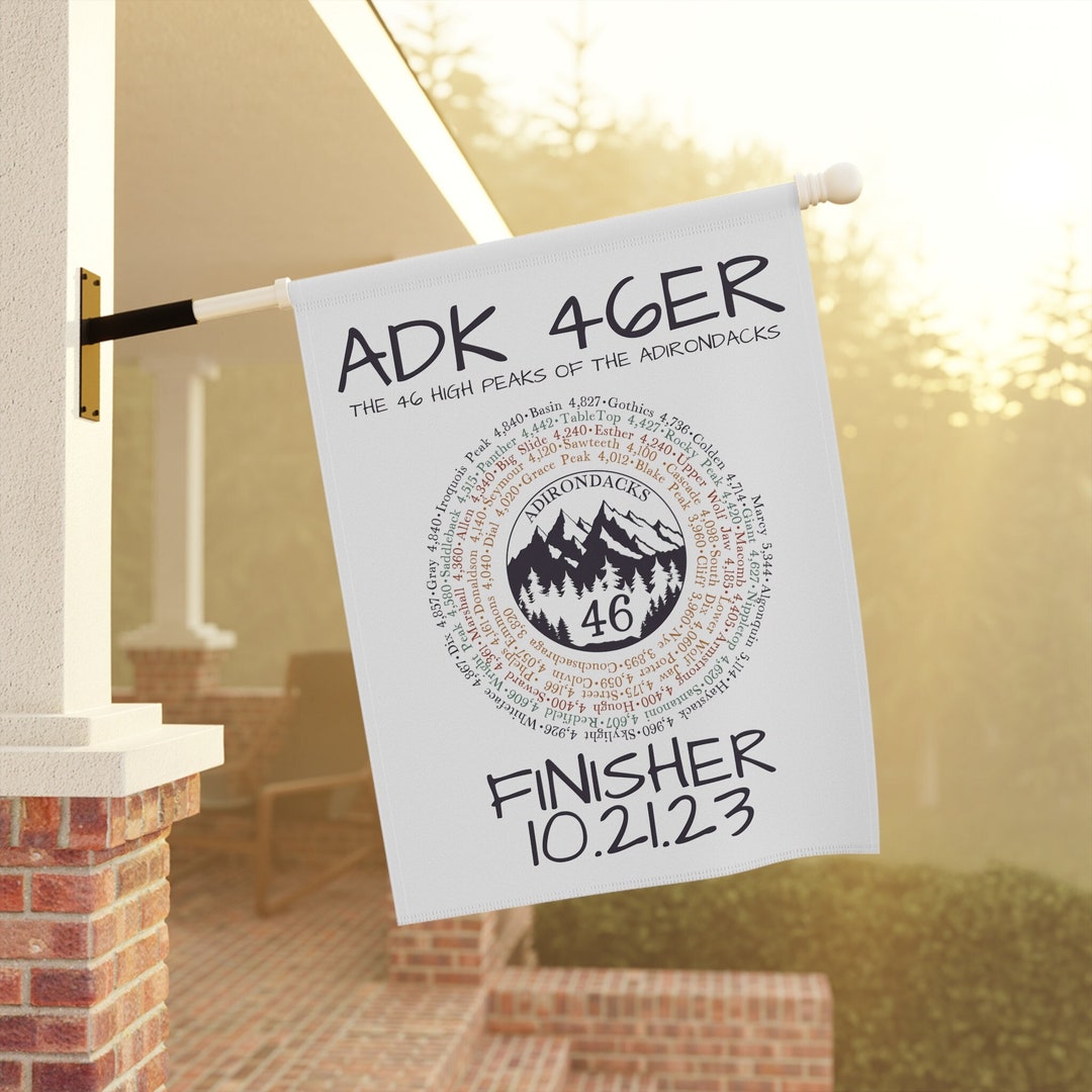 Custom ADK 46ers Finisher Flag | Personalized Adirondack 46 Hiking Gift ...