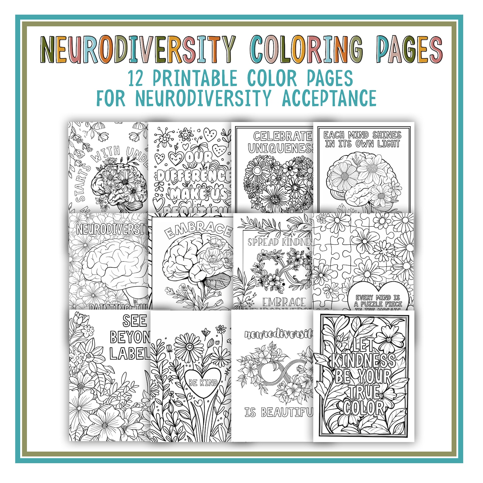 Neurodiversity Awareness Month Posters | Autism Acceptance Bulletin ...