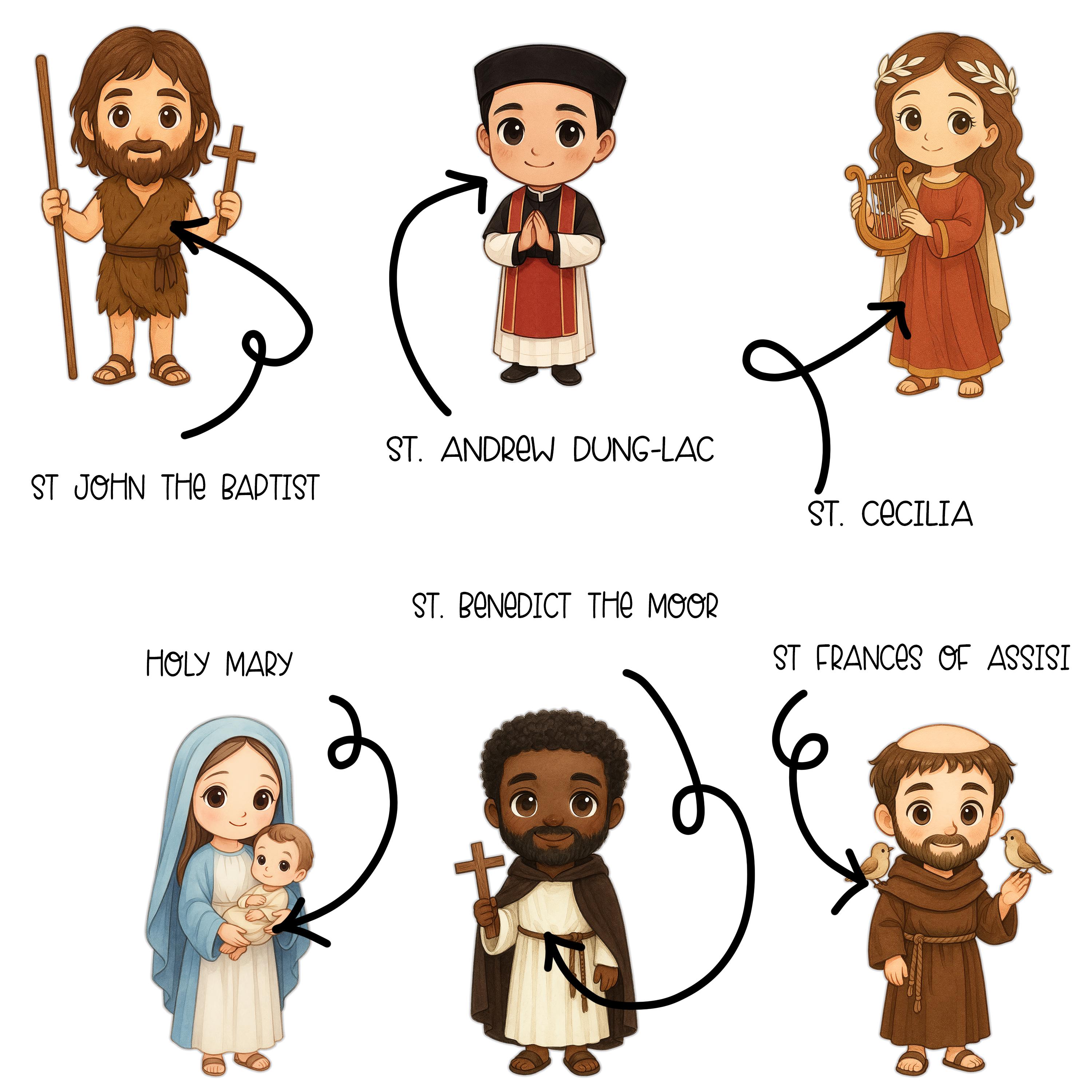 Catholic Saint Clipart for Kids | Printable Chibi Saint Pngs | Faith ...