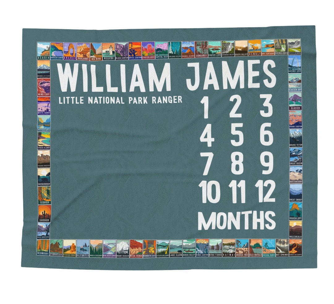 National Parks Milestone Blanket | Custom Little National Park Ranger ...