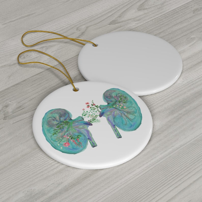 Floral Kidney Transplant Ornament | Custom Kidneys Flowers Transplant ...