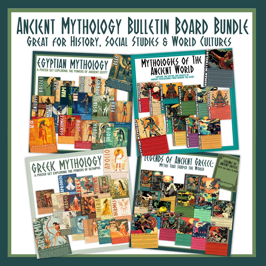Ancient Mythology Bulletin Board Bundle | Greek, Egyptian World ...