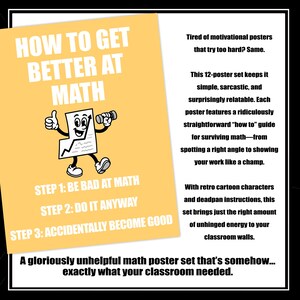 Funny Math Posters for Classroom Decor | Middle School Math Bulletin ...