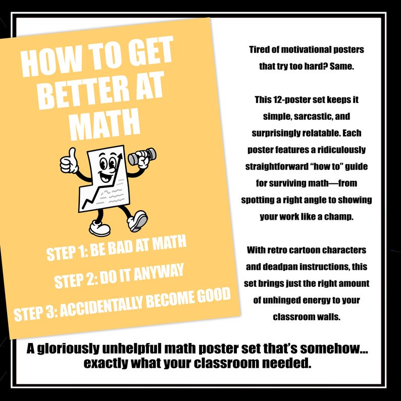 Funny Math Posters for Classroom Decor | Middle School Math Bulletin ...