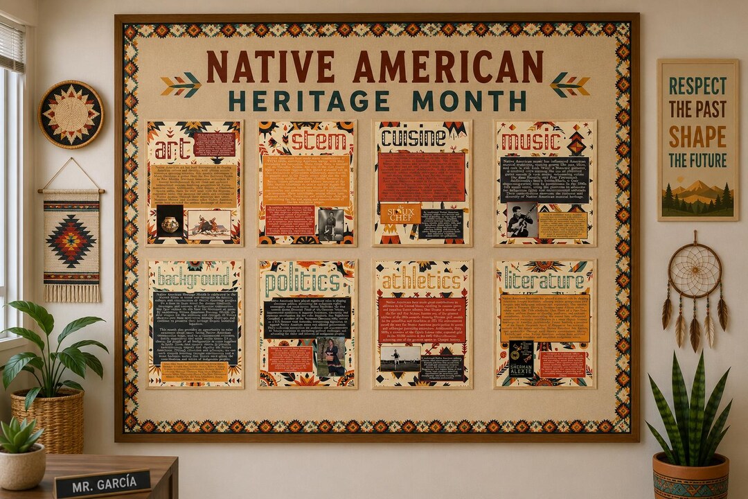 Native American Heritage Month Bulletin Board Set | American Indian ...