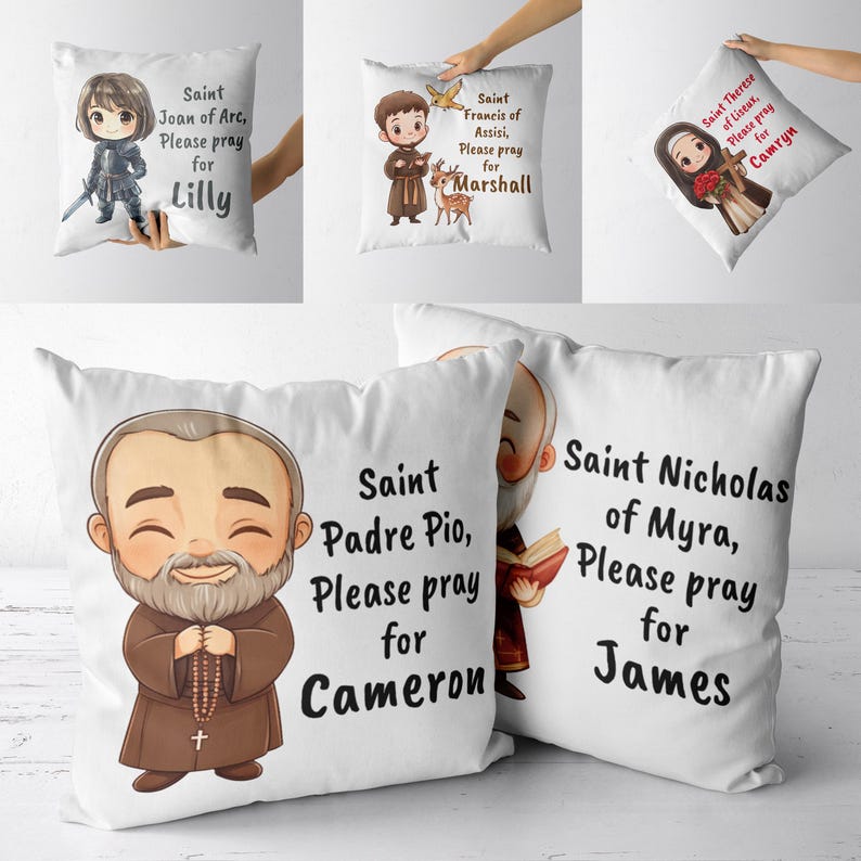 Catholic Kid's Pillow | Personalized Saint Prayer Pillow for Children ...