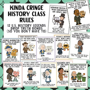 Funny Gen Alpha US History Rules Posters | APUSH Social Studies Slang ...