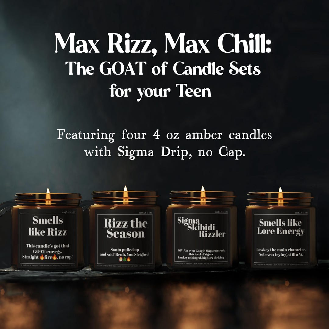 Funny Teen Slang Candle Gift Set | Gen Alpha Aesthetic Candles | Rizz ...
