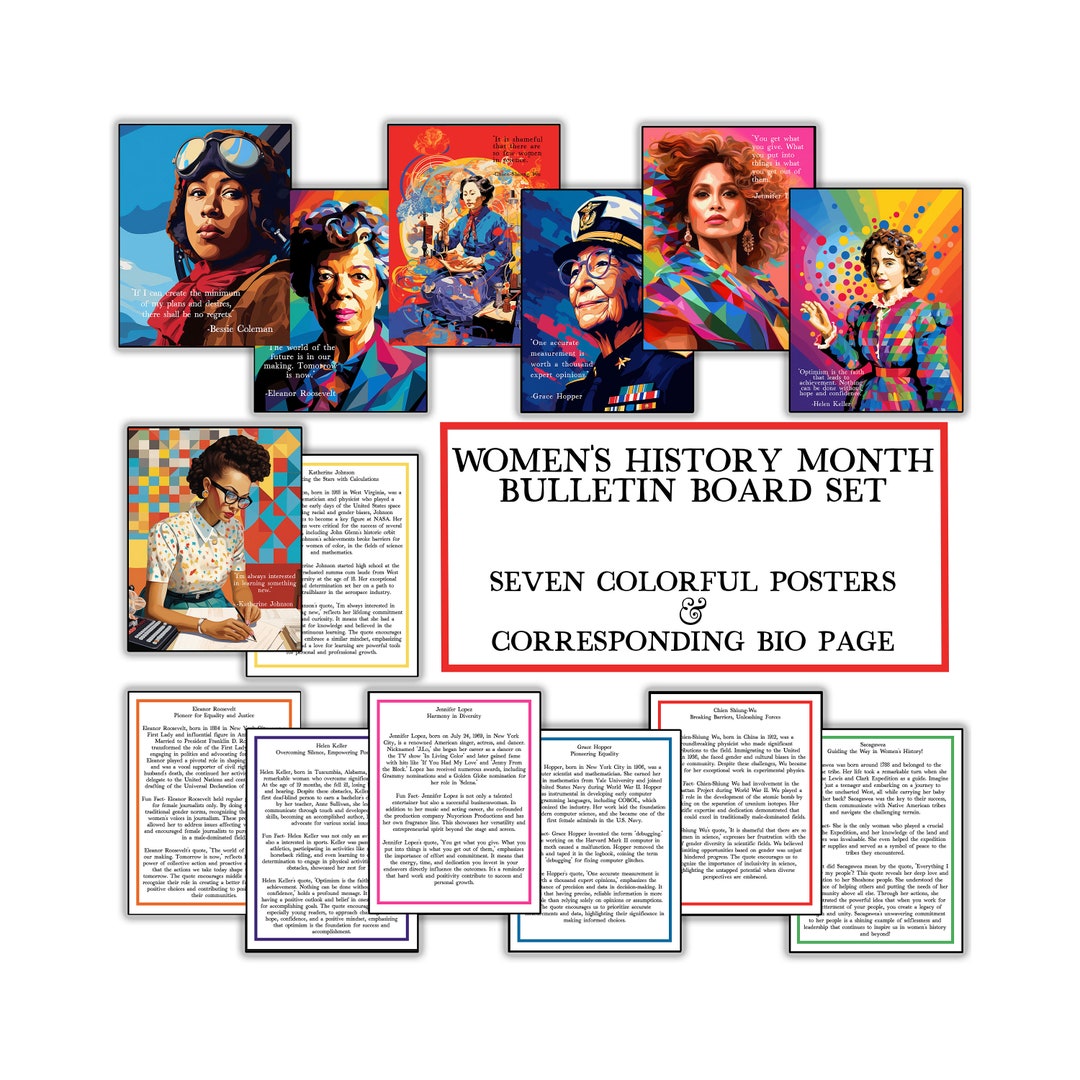 Women's History Bulletin Board Set 2 | Women's Month Poster and ...