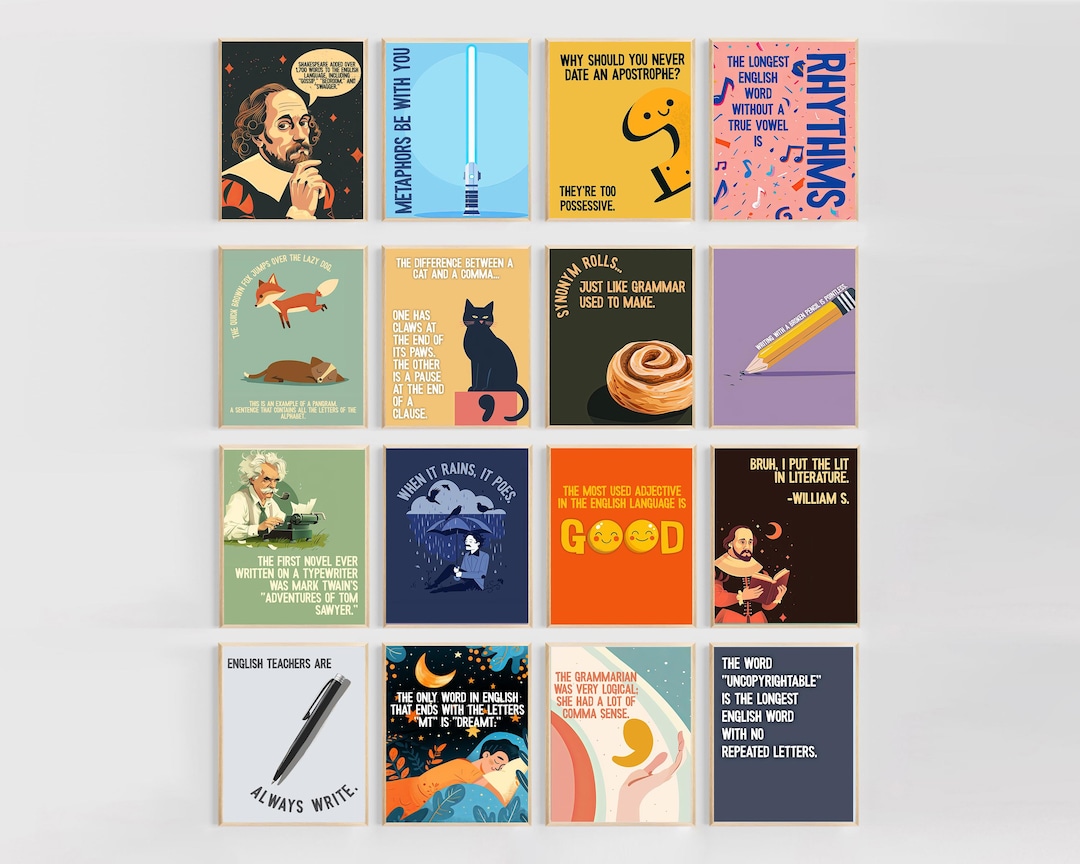 English Classroom Posters | Funny ELA Jokes Bulletin Board | Grammar ...