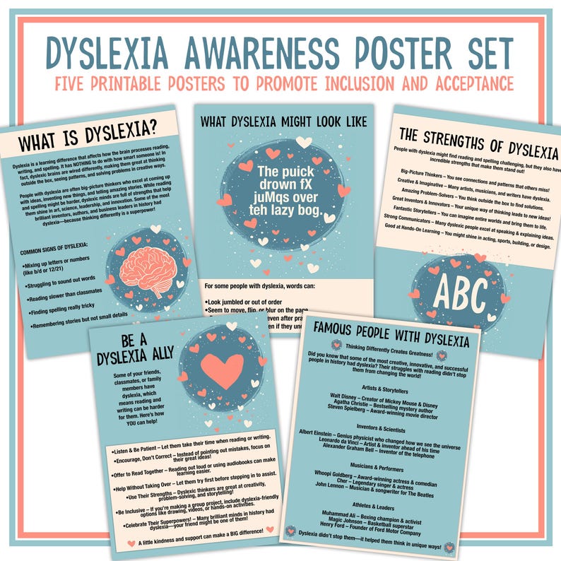 Dyslexia Awareness Month Bulletin Board Posters for Classroom | Facts ...