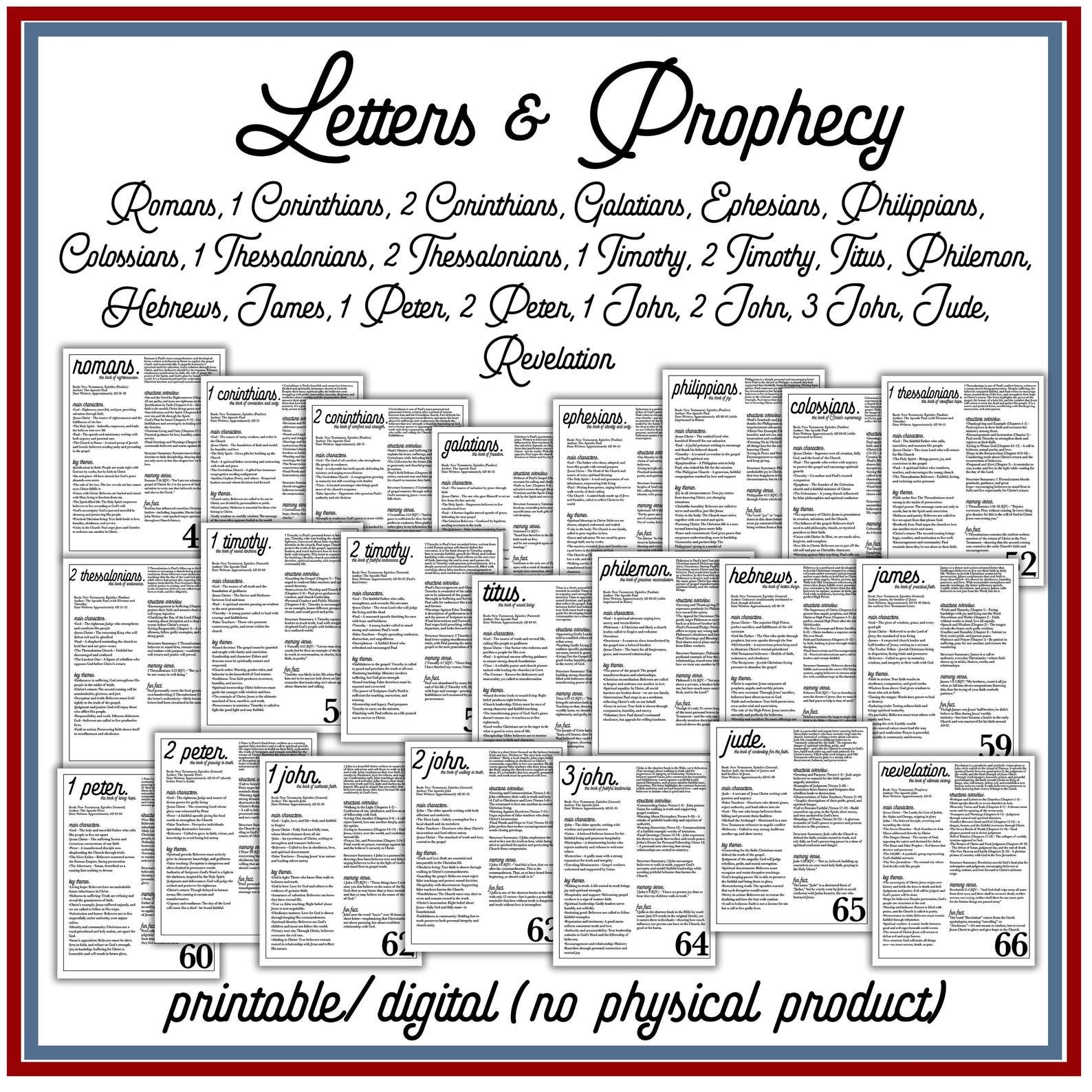 Bible Book Summary Guide | Printable Books of the Bible Study Guide ...