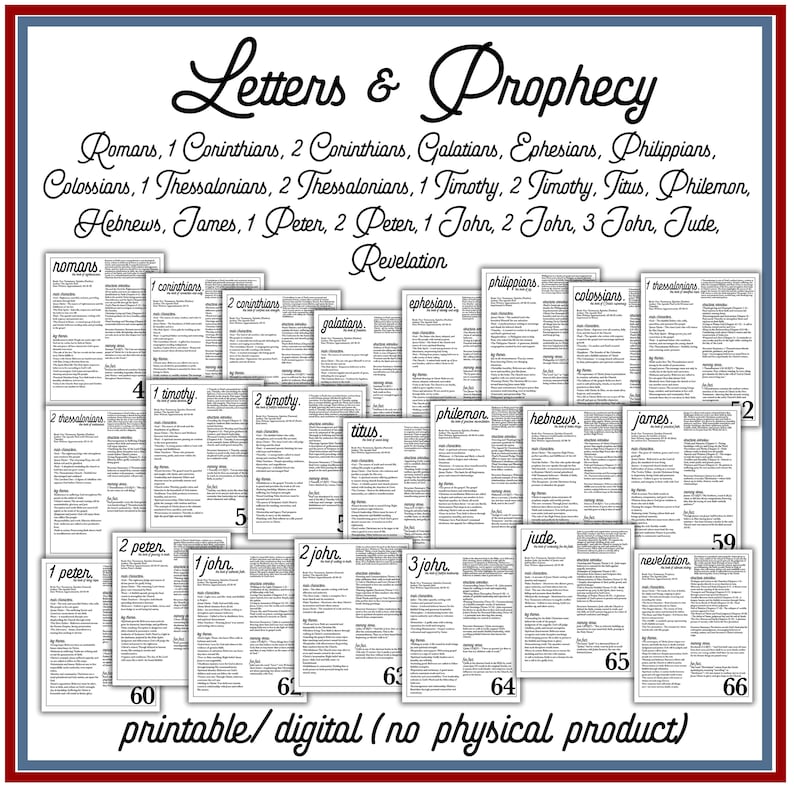 Bible Book Summary Guide | Printable Books of the Bible Study Guide ...