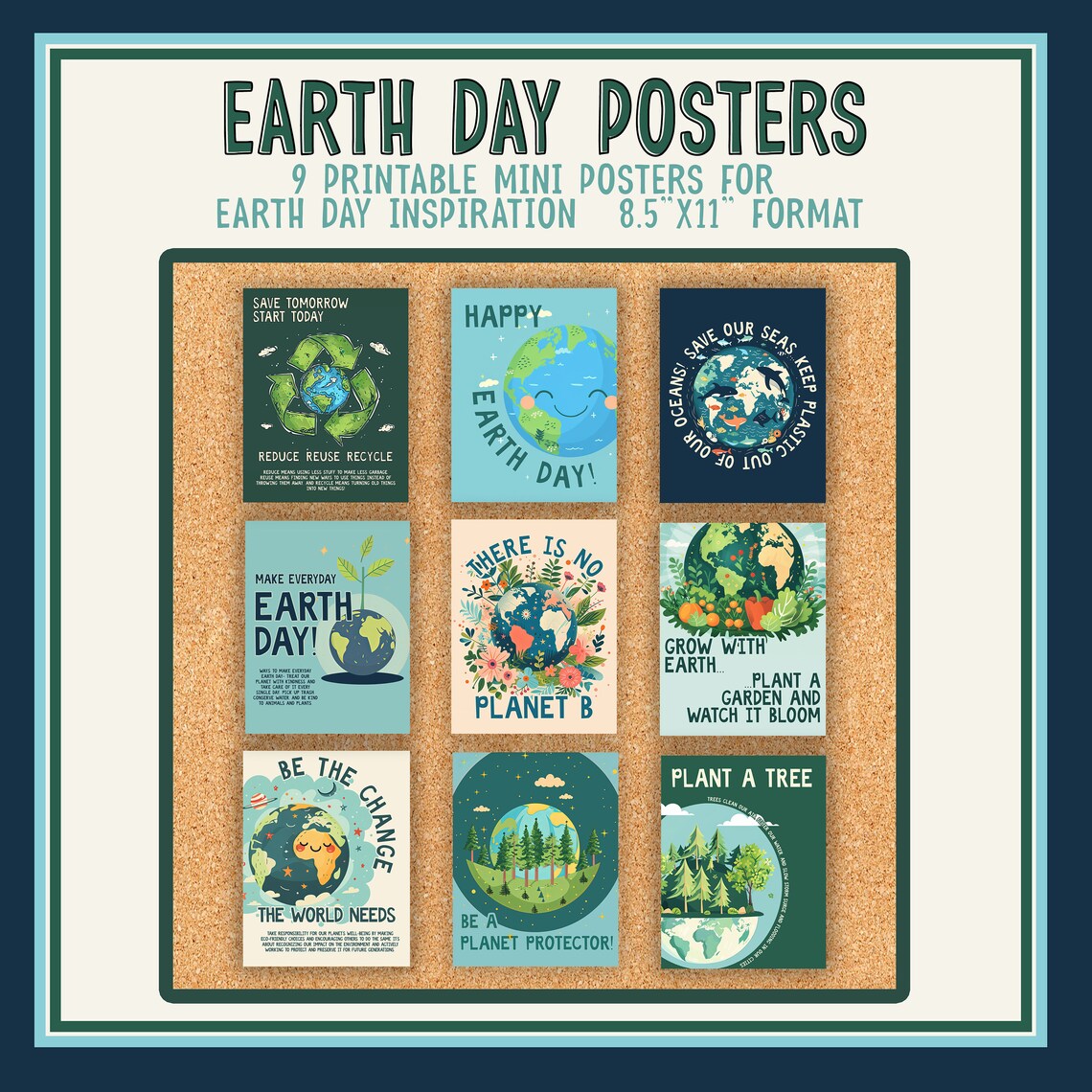 Earth Day Bulletin Board | Cute Earth Day Poster Set for Classrooms and ...