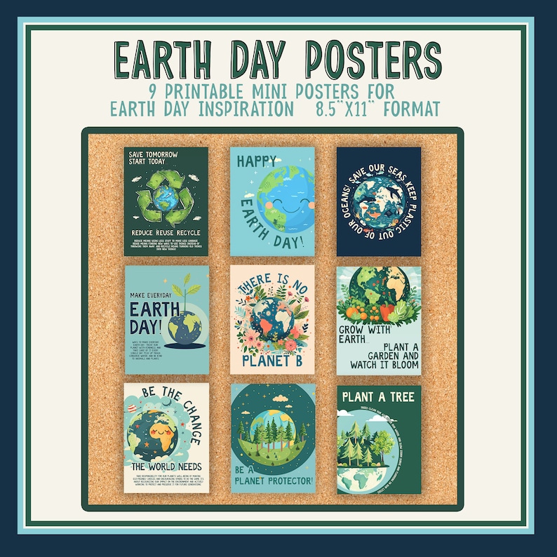 Earth Day Bulletin Board | Cute Earth Day Poster Set for Classrooms and ...