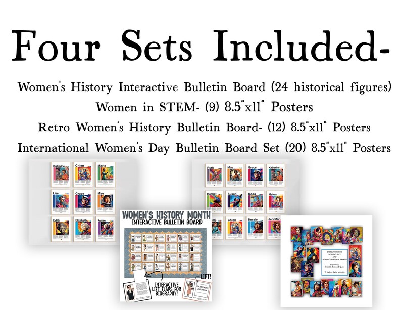 Women's History Month Bulletin Board Set Posters | International Women ...