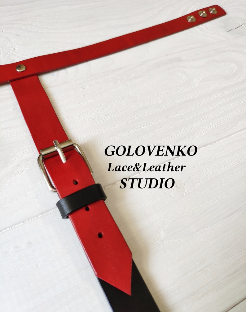 Black and Red Leather Chest Harness Festival Harness Body - Etsy