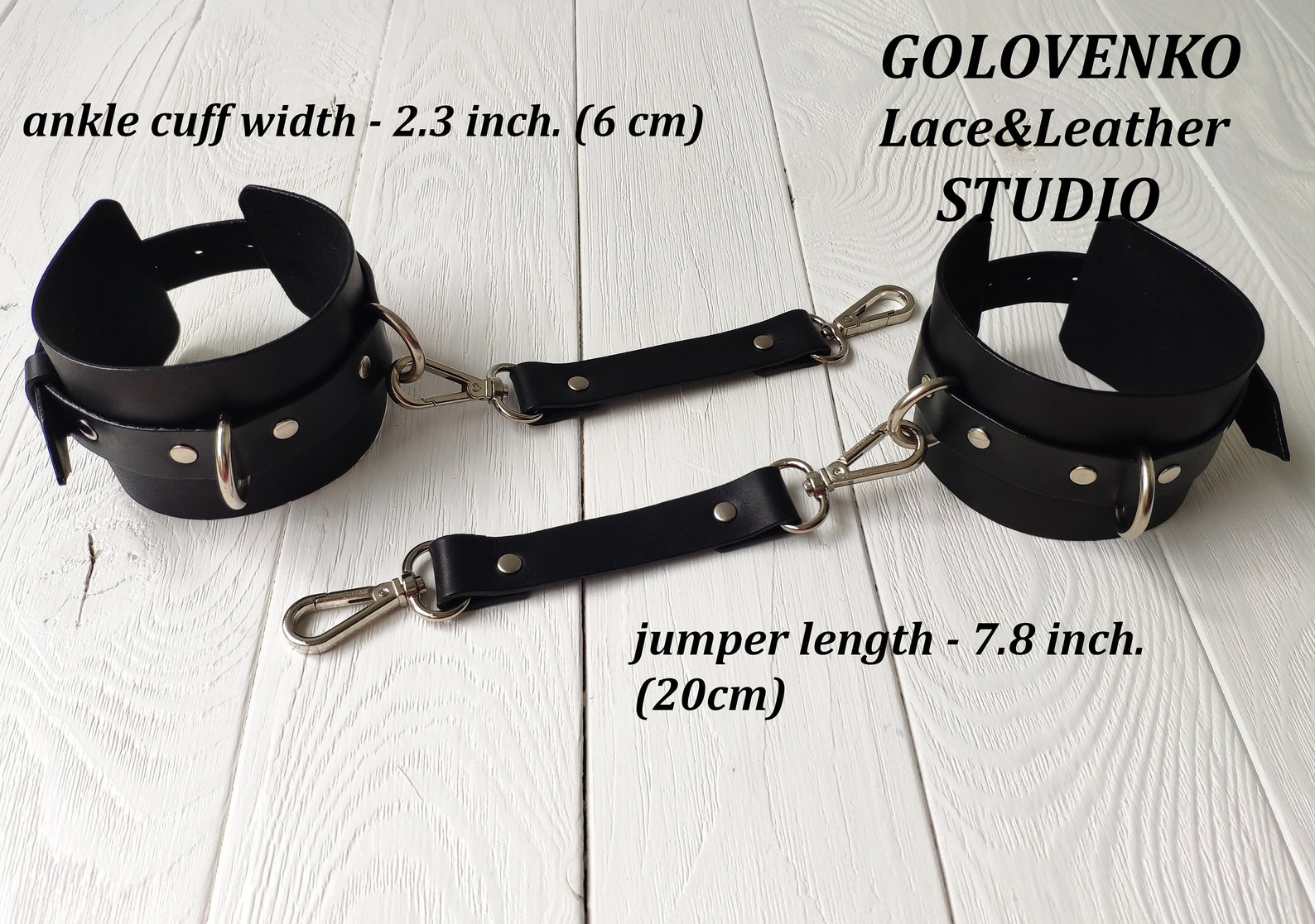 Ankle Cuffs With Two Fixation Belts Genuine Leather Leg - Etsy