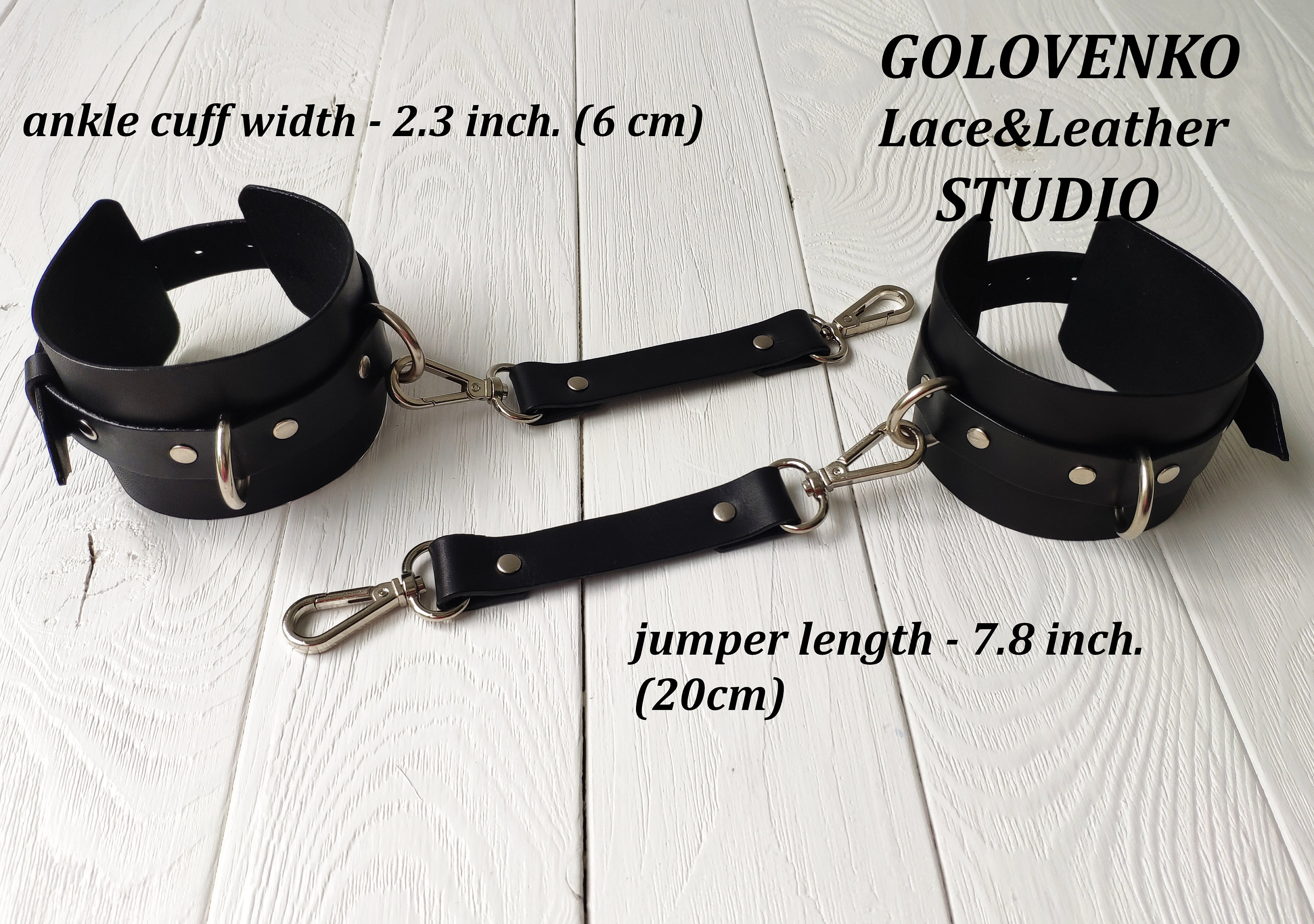 Ankle Cuffs With Two Fixation Belts, Genuine Leather Leg Cuffs, Ankles ...