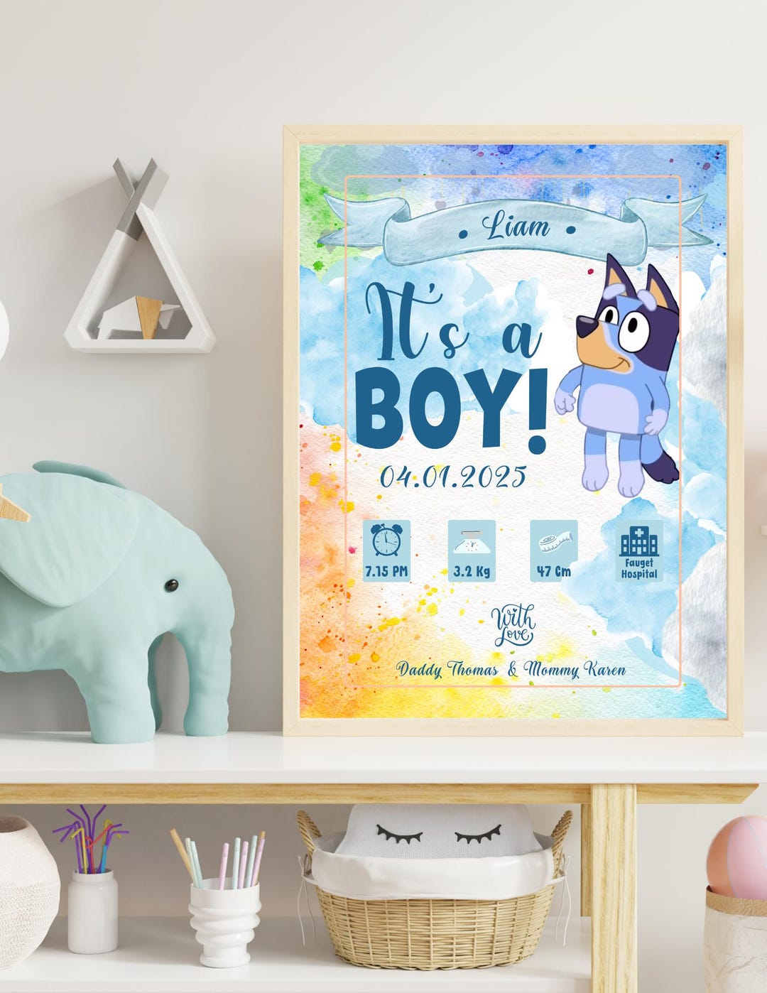 Bluey Png, Bluey Birth Announcement, Bluey Poster, Bluey Birth Poster ...