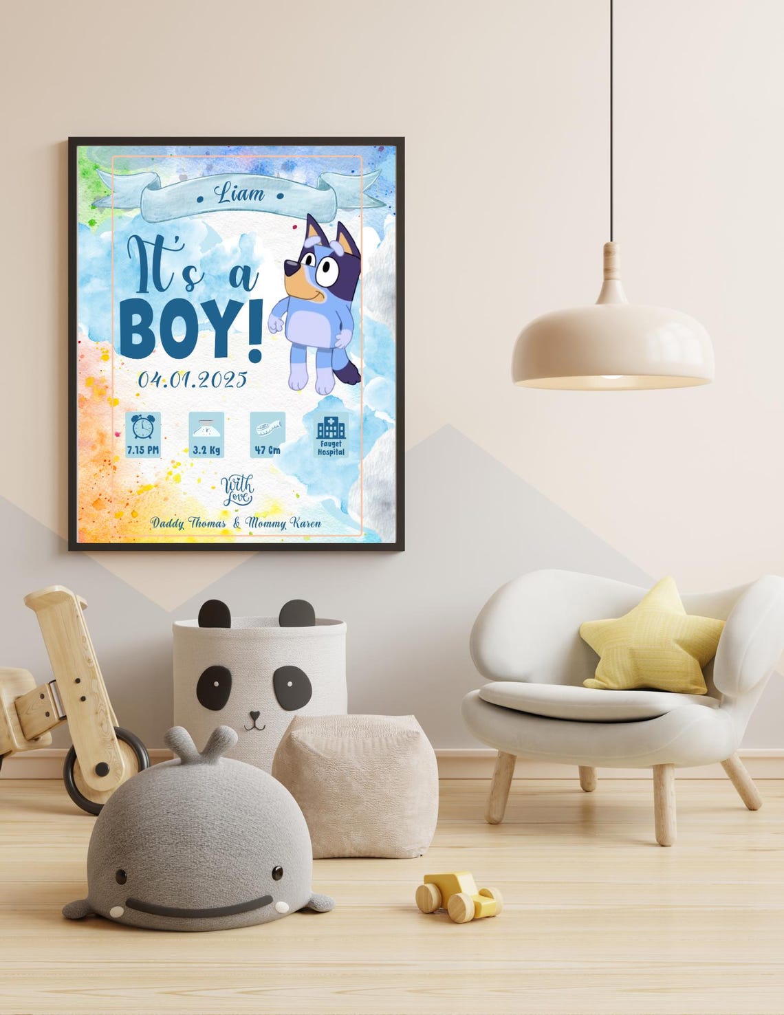 Bluey Png, Bluey Birth Announcement, Bluey Poster, Bluey Birth Poster ...