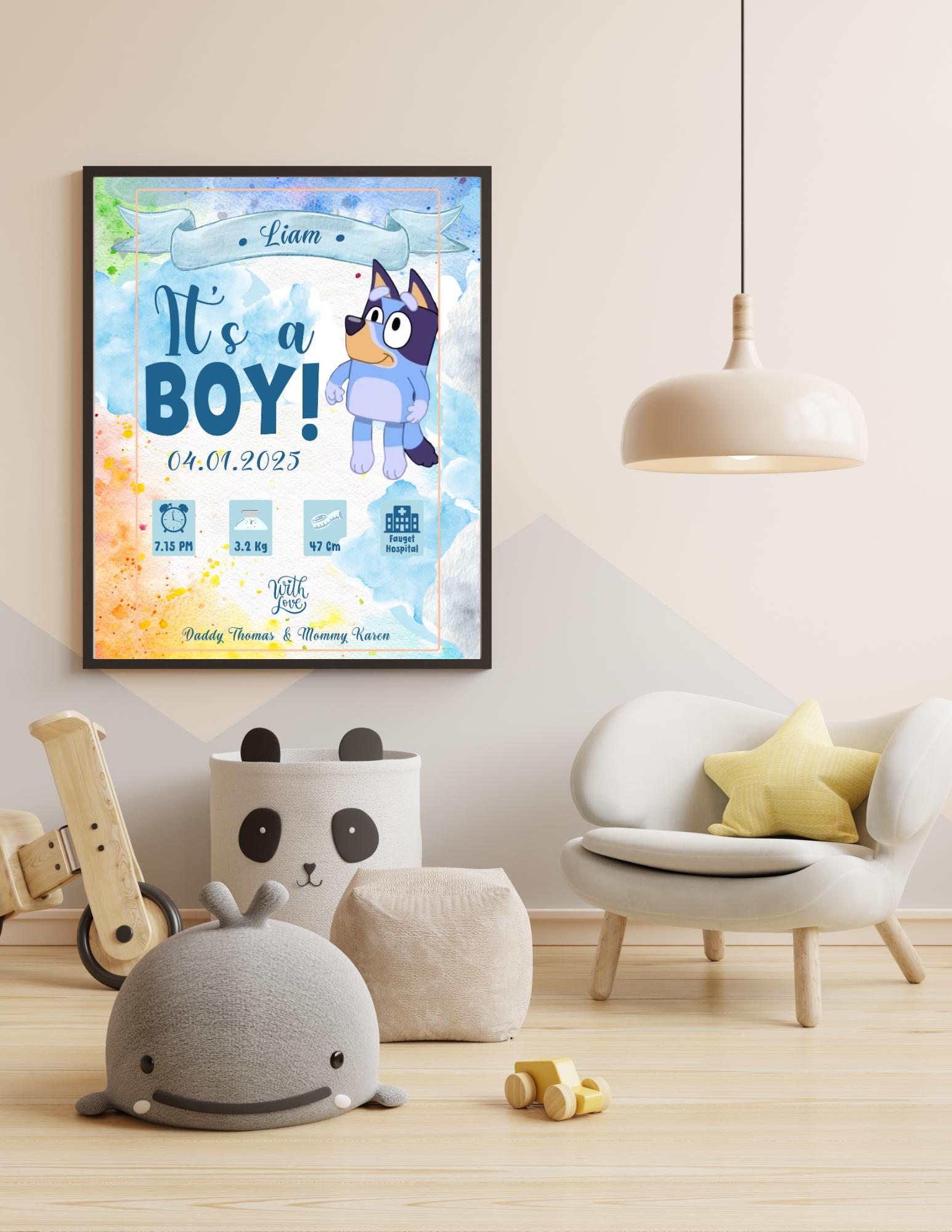 Bluey Png, Bluey Birth Announcement, Bluey Poster, Bluey Birth Poster ...