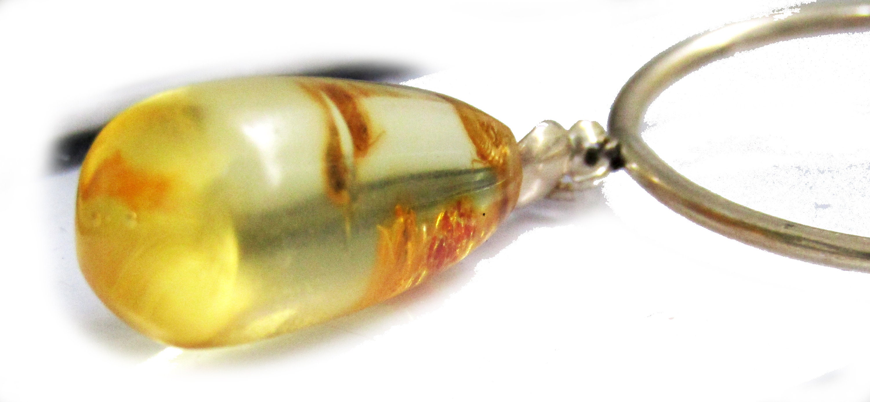 Natural Amber Copal Pendulum With Sterling Silver Mirror With - Etsy UK