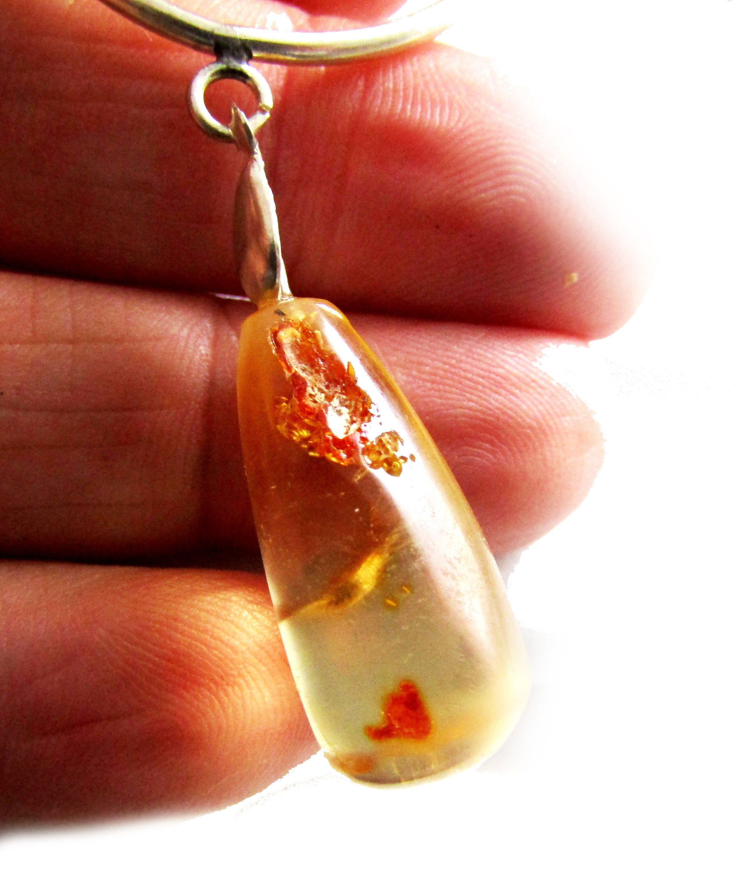Natural Amber Copal Pendulum With Sterling Silver Mirror With - Etsy UK