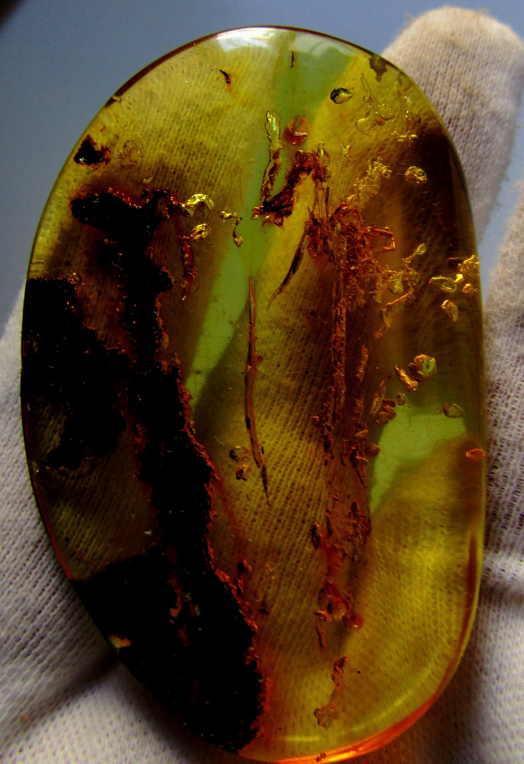 Copal Amber With Natural Fossilized Moss Embedded, 18 Grams - Etsy