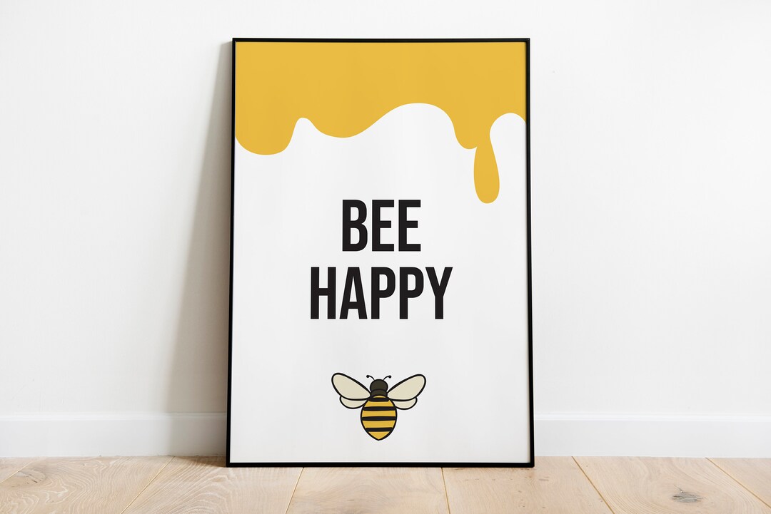 Bee Happy - Unframed Print | Wall Decor | Home Print | Wall Print ...