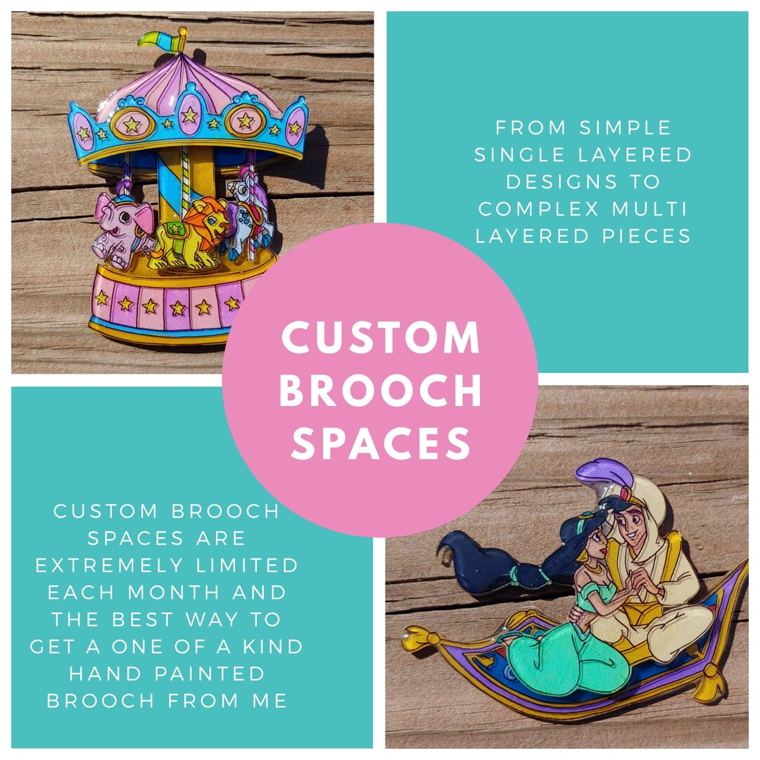Custom Made to Order Hand Painted Brooches and Clips - Etsy