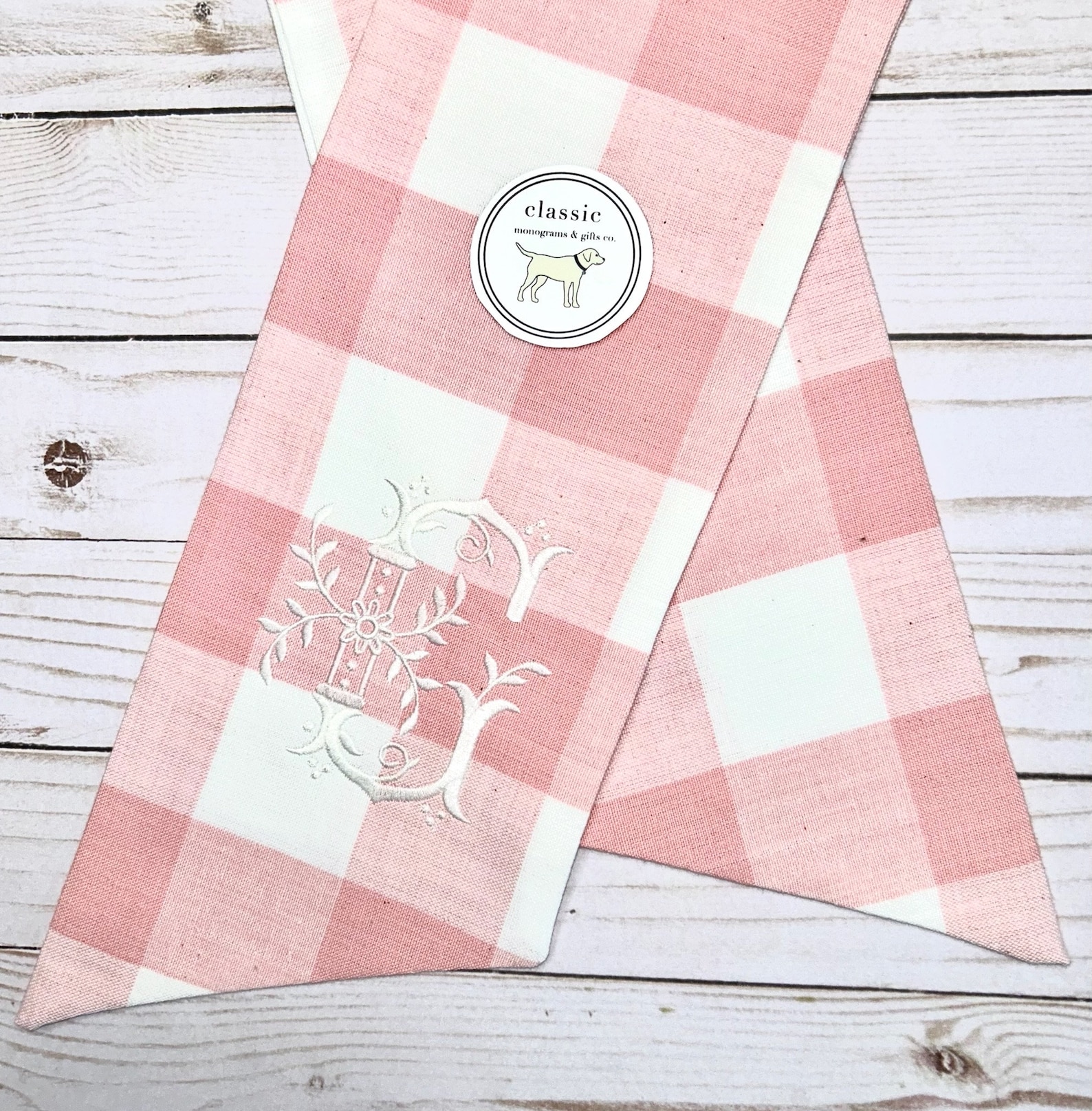 Pink Puppy Classic Embroidered Wreath Sash | Personalized | Monogrammed ...