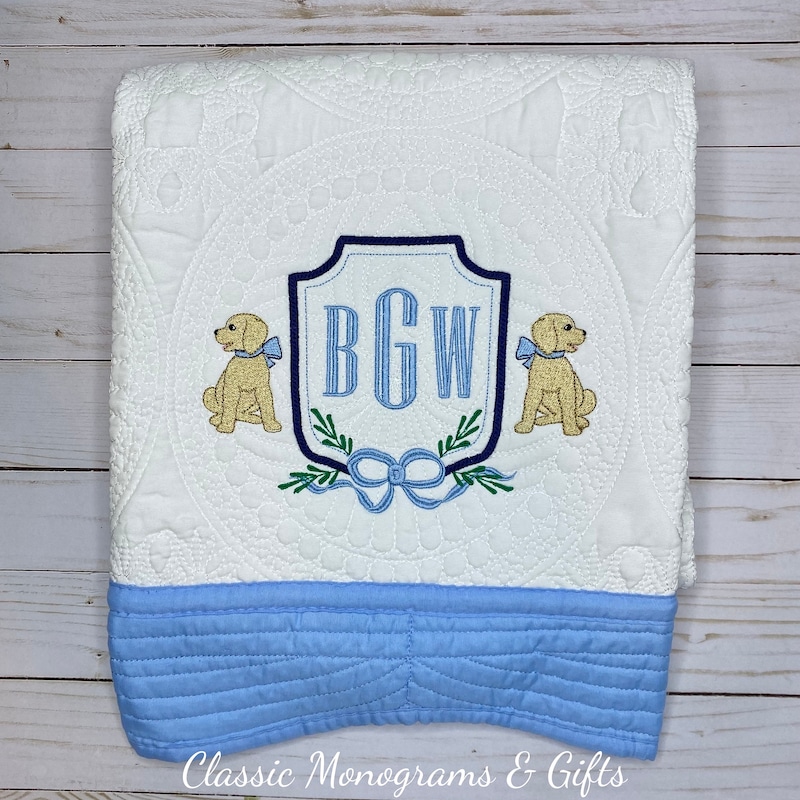 Monogrammed Quilt - Etsy