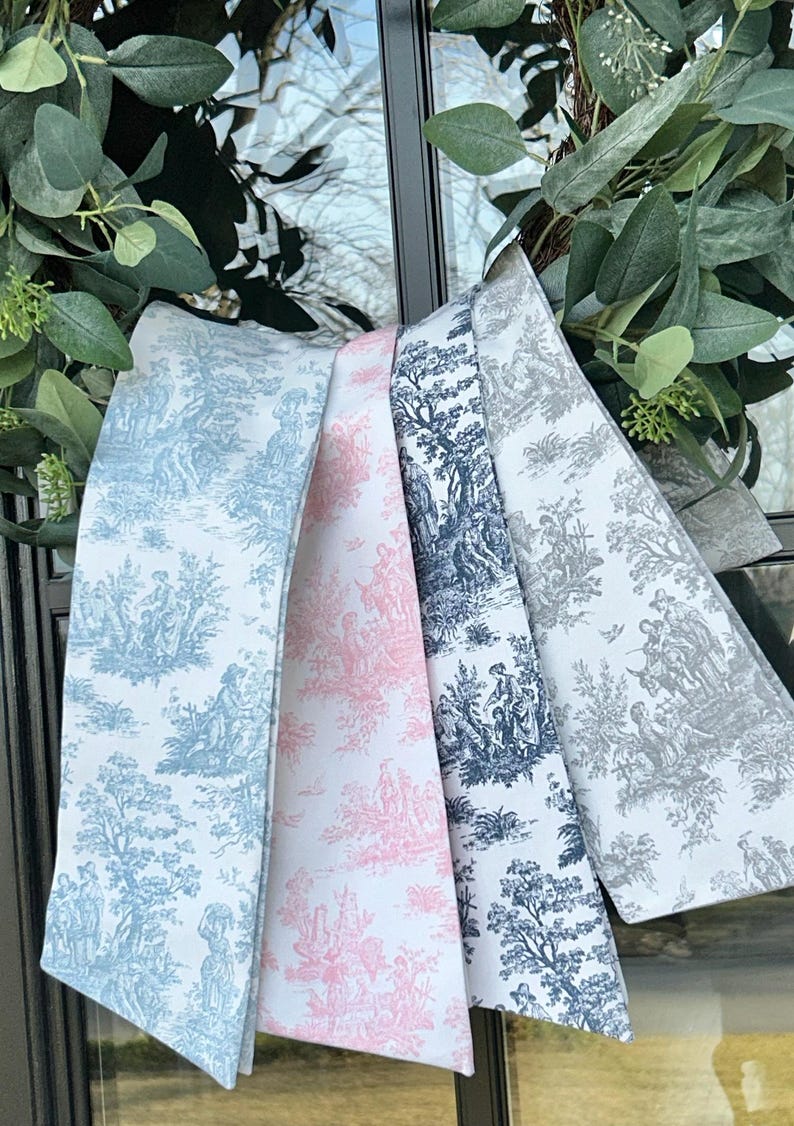 Pink Toile Wreath Sash | Classic Embroidered Personalized | Monogrammed ...