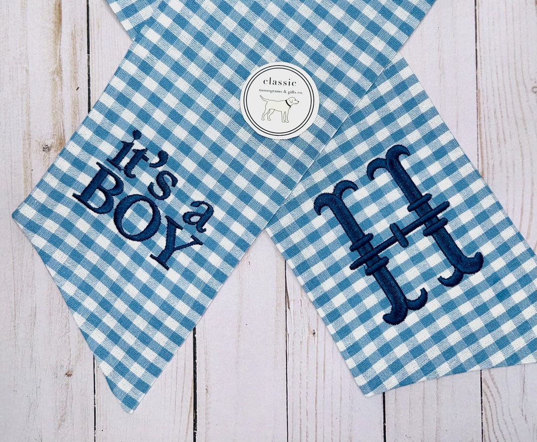 It’s a Boy | Baby Gender Reveal | Light Blue Gingham Plaid Check ...