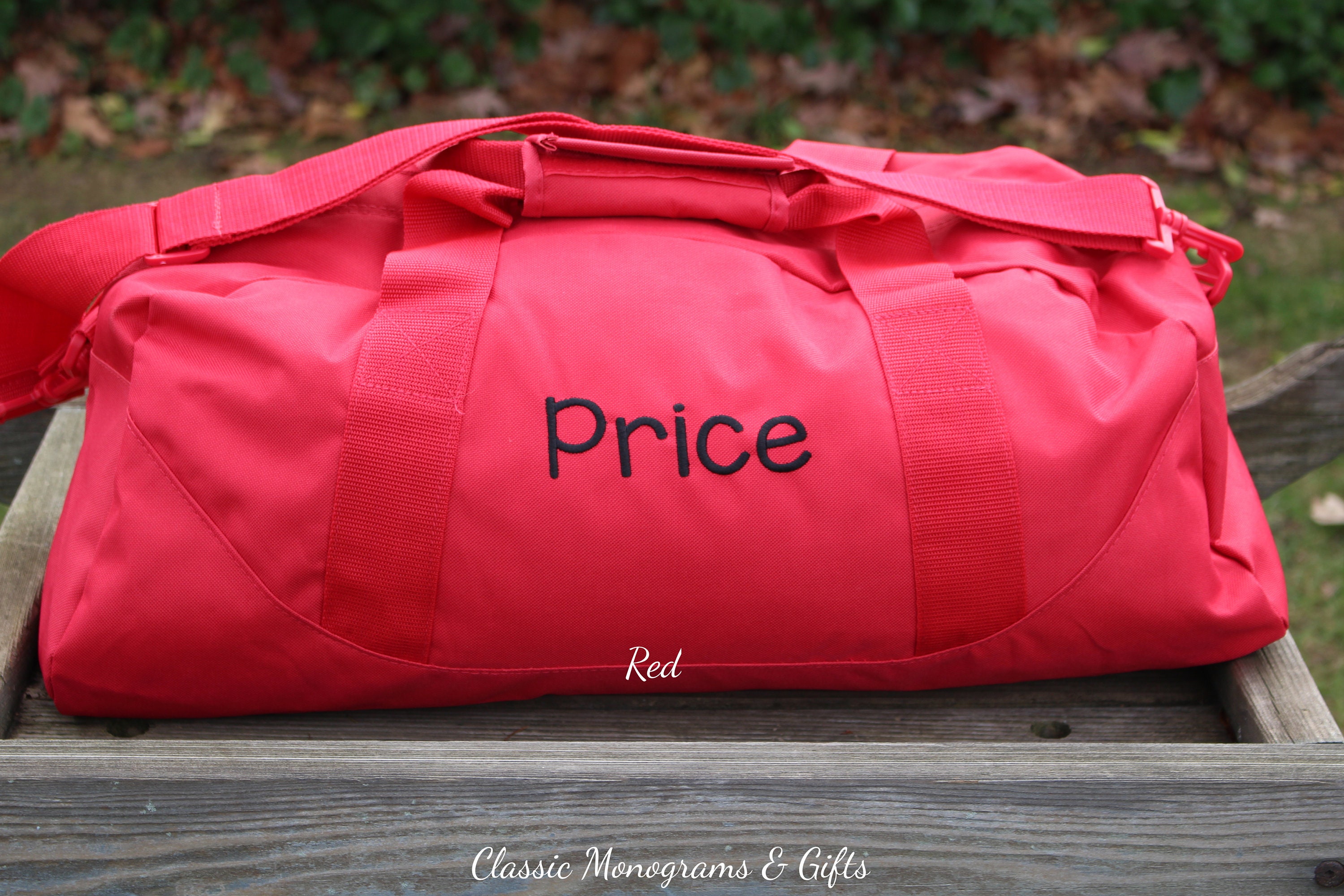 Monogrammed Weekend Duffel Bag Weekender Gift for Kids Embroidered ...