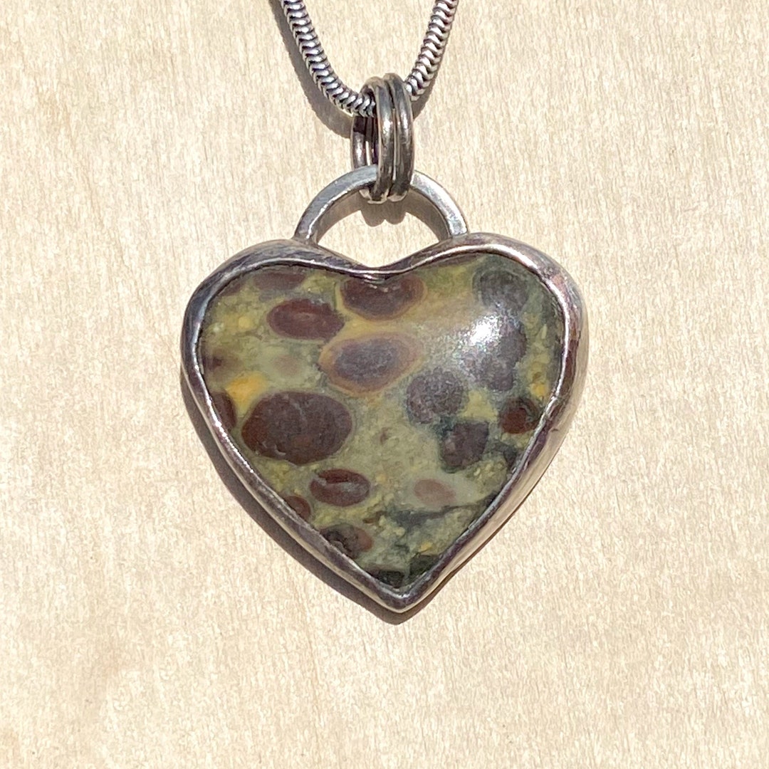 Bristlecone Pine Oolytic Limestone Heart Pendant Necklace - Etsy