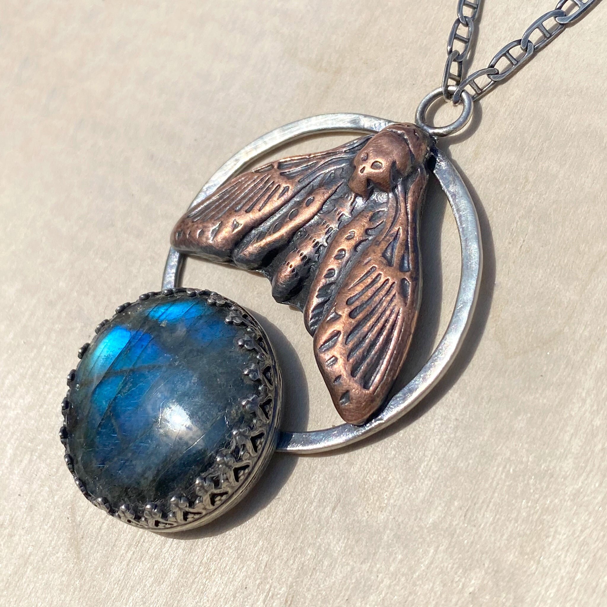 Labradorite Death's Head Hawk-moth Pendant Necklace - Etsy