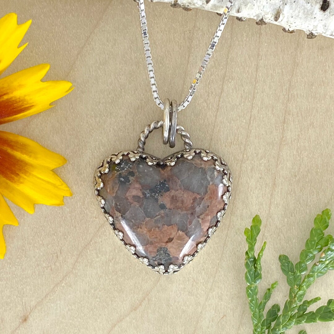 Granite Heart Pendant Necklace - Etsy