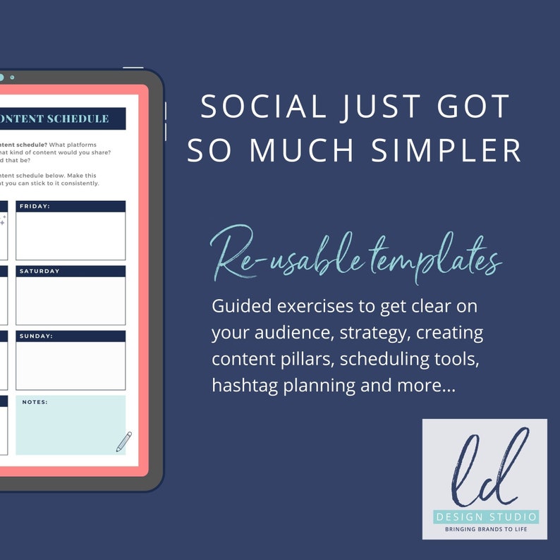 30 Day Social Media Content Planner | Workbook for Social Media ...
