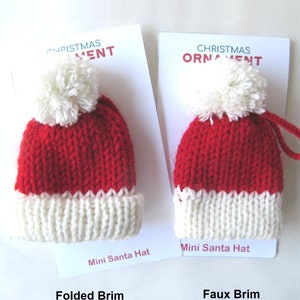 Mini Santa Hat Knitted Christmas Ornaments Two Hat Styles With ...
