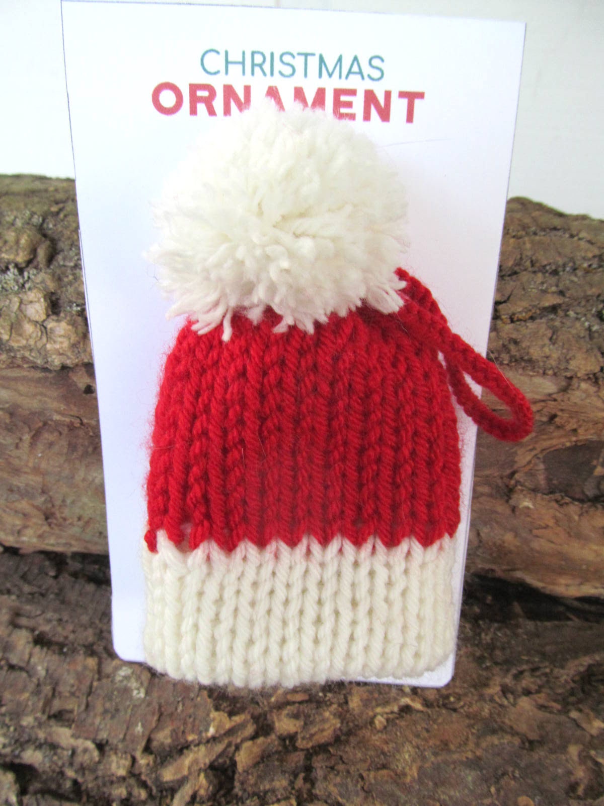Mini Santa Hat Knitted Christmas Ornaments Personalized or Plain Two ...